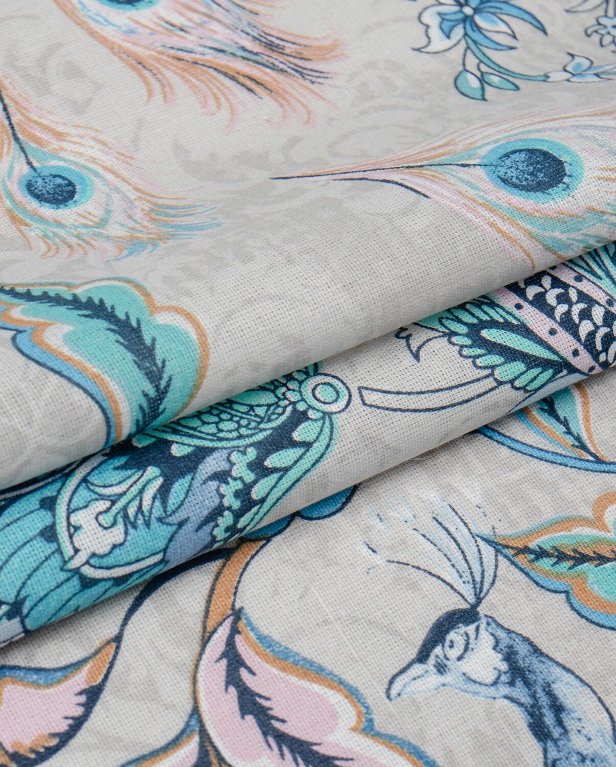 Ткань для постельного белья хлопок Павлина (Бязь 220 см), отрез 1 м*220 см, цвет бежевый