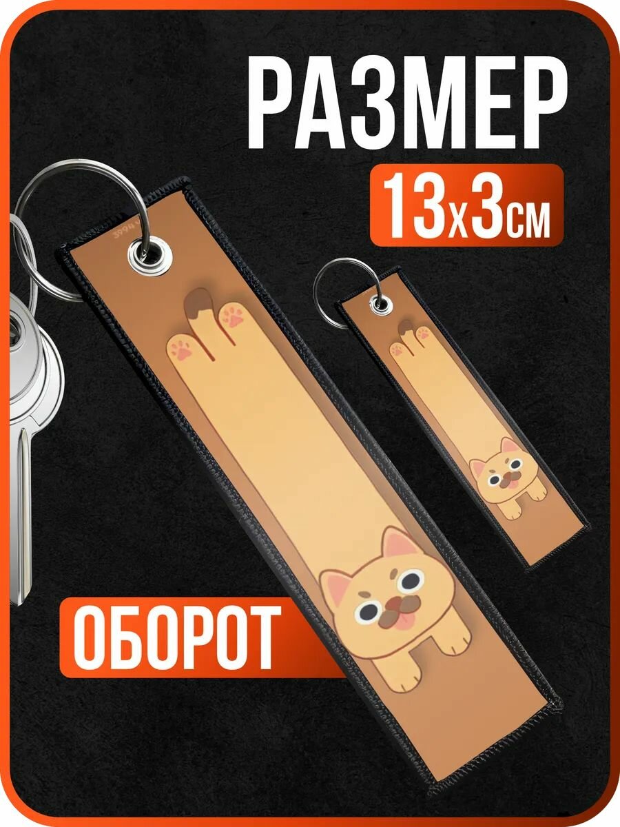 Брелок 1-я Наклейка, черный, розовый, желтый, коричневый, белый — фото 1