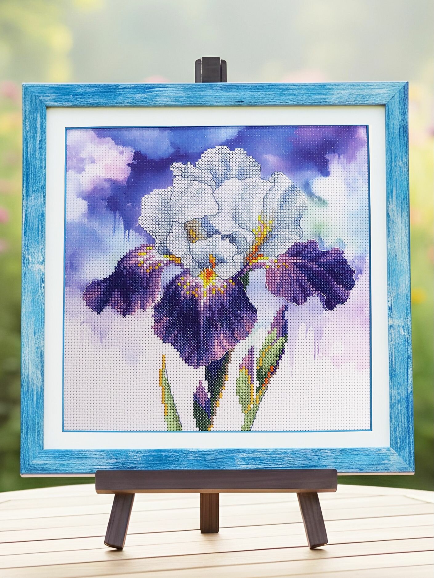 Набор для вышивания крестиком Риолис "Цветение Ириса", 20*20см, 0107 РТ