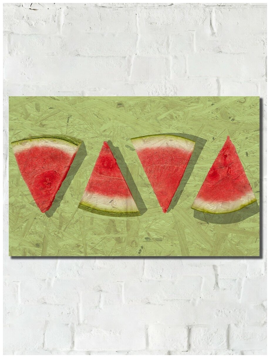 Картина интерьерная на рельефной доске Разное Еда (арбуз, блюдо, food, bar, drinks) - 4032