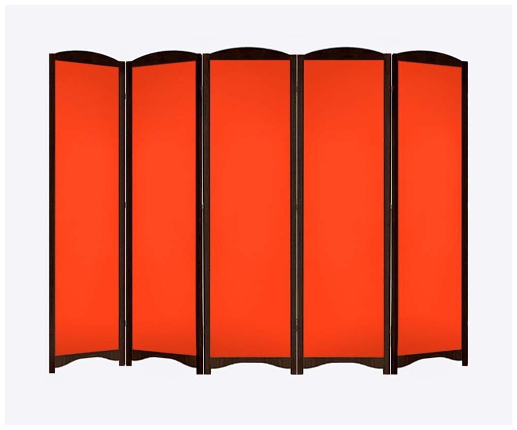 Ширма перегородка складная iDeaLList "Винтаж радуга" - 5 створок, размер 185х250 см, оранжевая