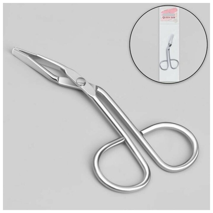 Пинцет в форме ножниц, прямой, 8 см, цвет серебристый, 6073267 3 упаковки