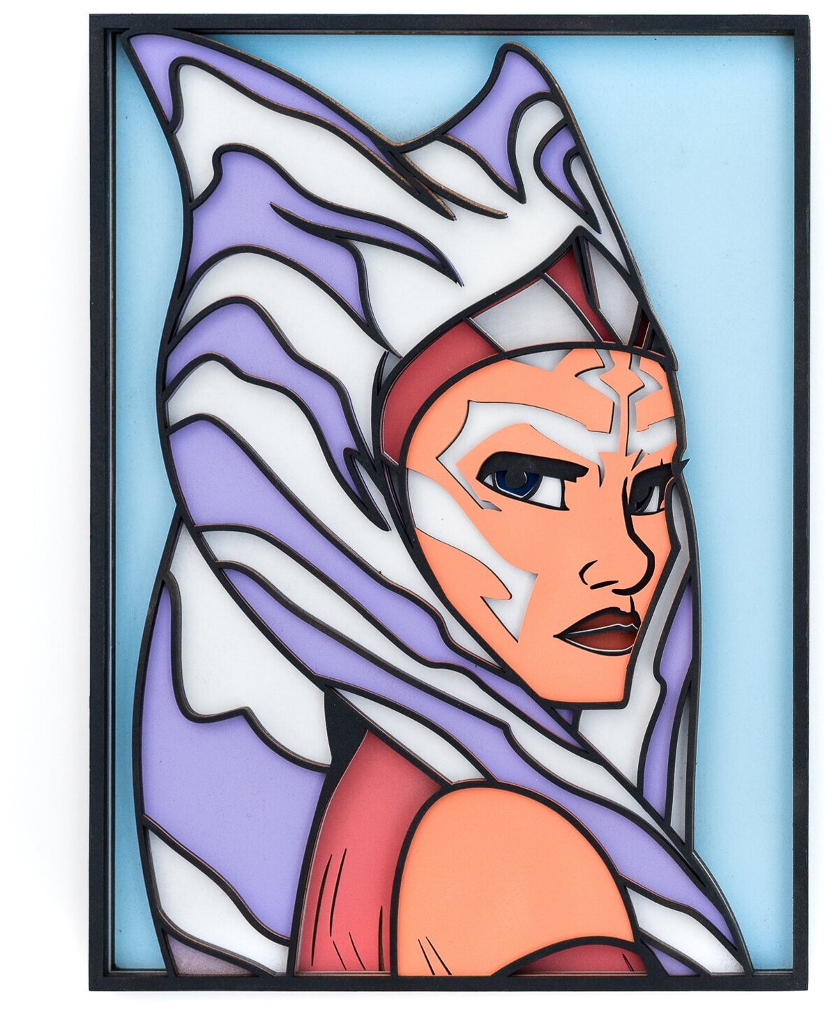 3D картина по номерам Асока Тано, ЗВ, набор для творчества, панно для раскрашивания и сборки, супергерой комиксов и фильмов, антистресс мандала