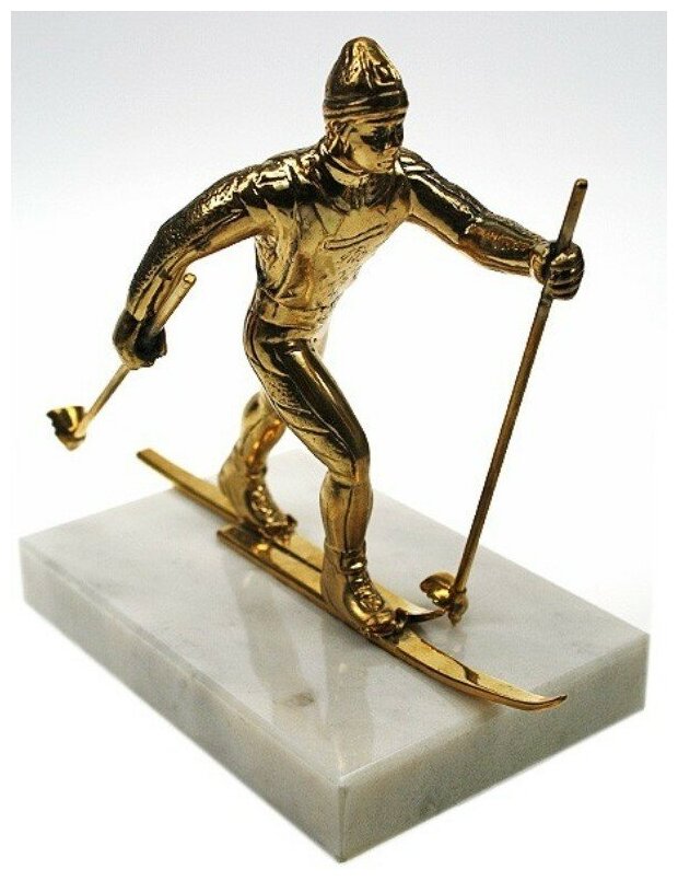Бронзовая статуэтка "Лыжник" выс.15см