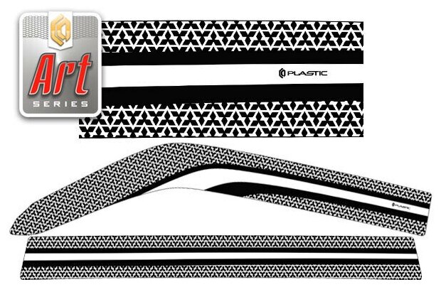 Ветровики дверей Серия "Art" графит Mitsubishi Montero Год выпуска 2002-2006