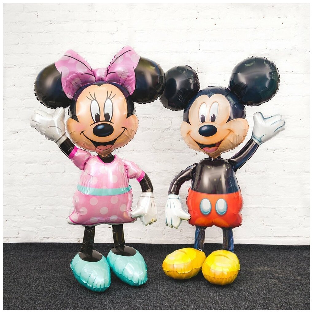Фольгированные ходячие шары "Микки Маус" и "Минни Маус"