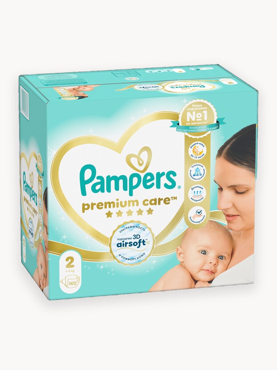 PAMPERS Подгузники Premium Care Mini (4-8 кг) Упаковка 102