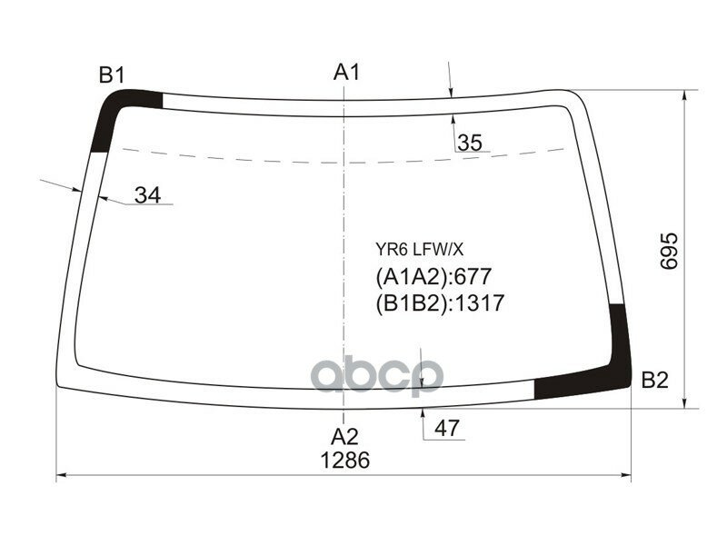 Стекло лобовое Suzuki Jimny 98-19 / Jimny Sierra 02-18 XYG арт. YR6 LFW/X