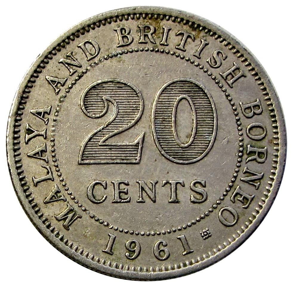 20 центов 1961 Малайя и Британское Борнео