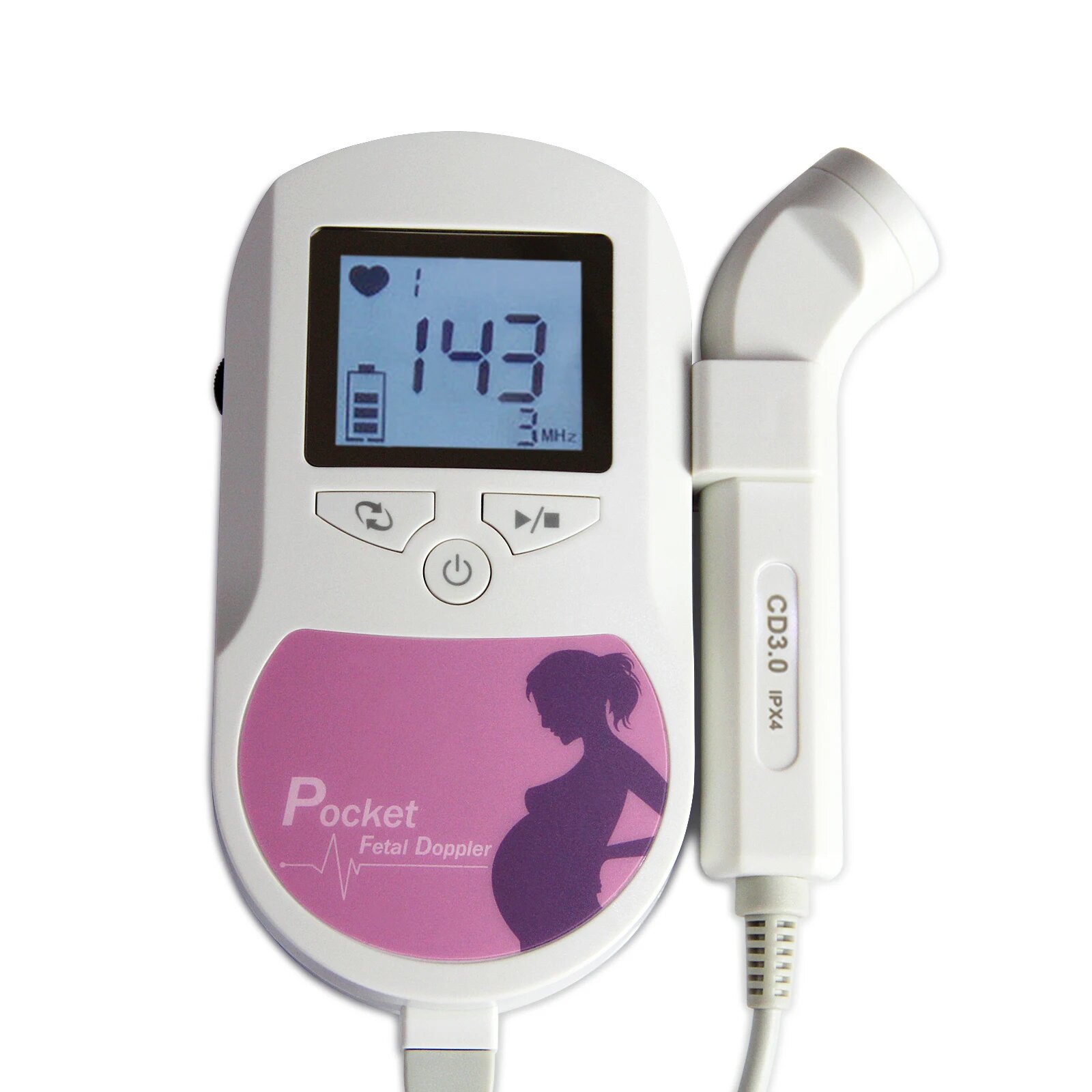 Contec Baby Sound C Фетальный допплер 3 МГц Pink with 3mhz Probe