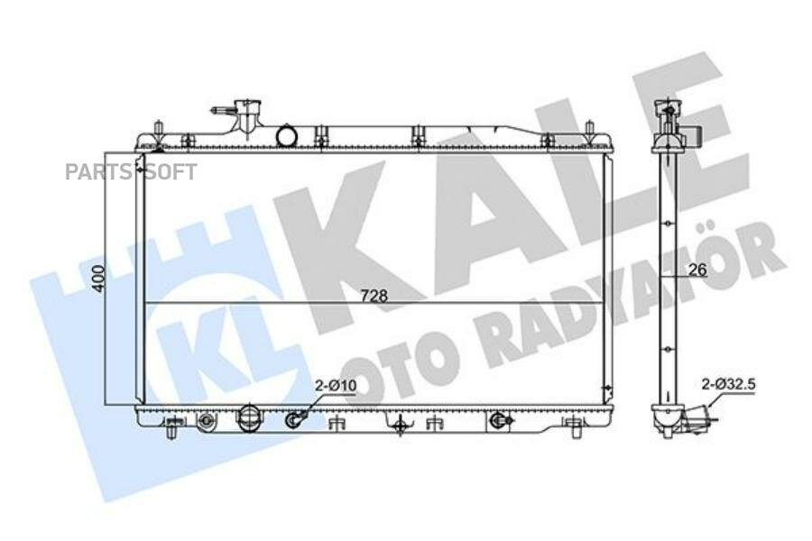 KALE 347725 Радиатор охлаждения для а/м Honda CR-V (06-) 2.0i AT паяный ()