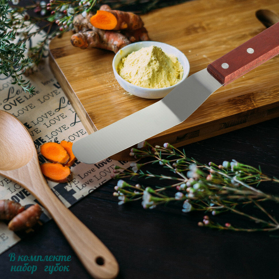 Шпатель кондитерский из дерева 25см 929330