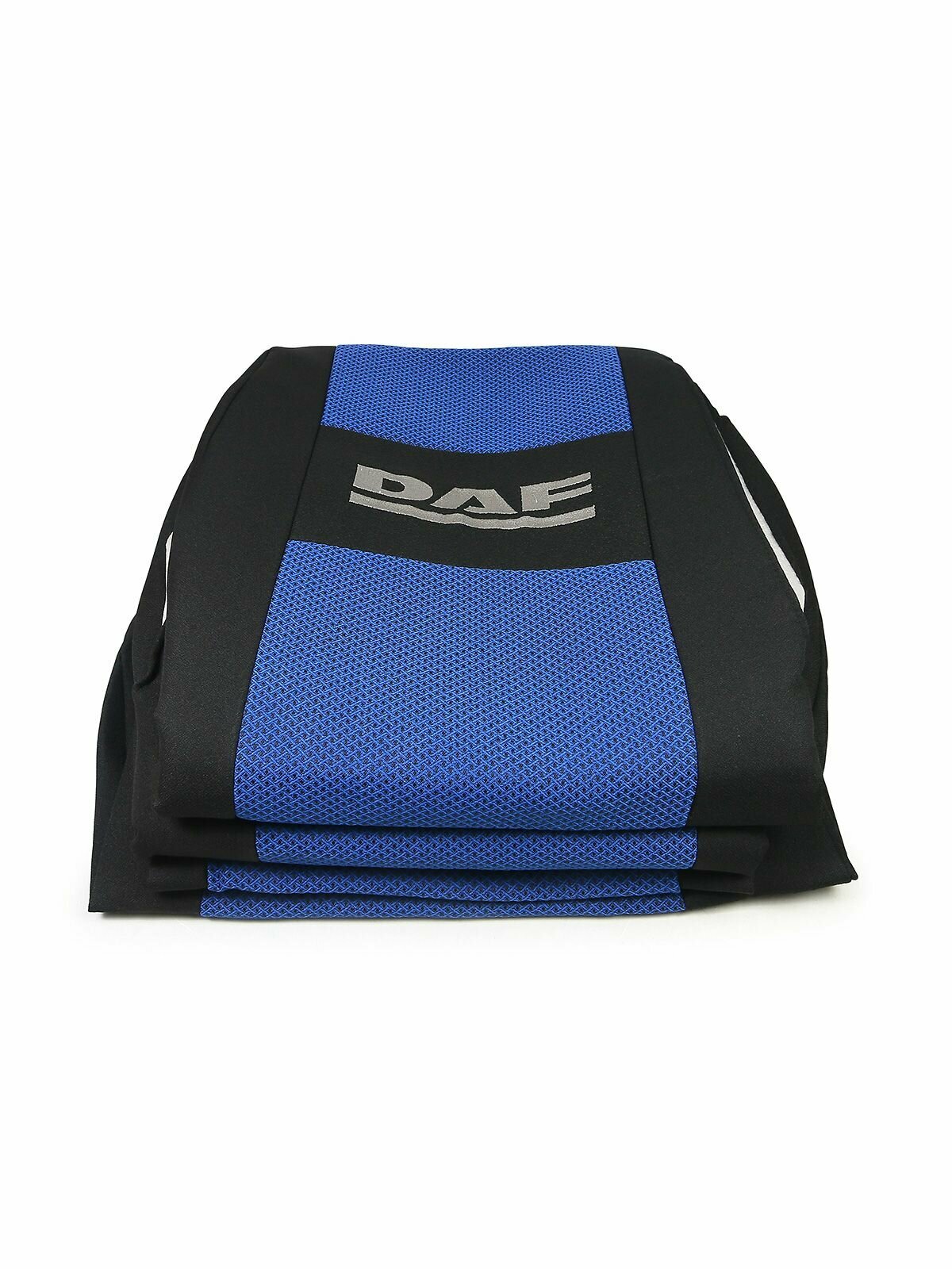 Чехлы на сиденья для грузовиков для DAF XF-95/105 (CF, LF) после 2012г. (2 ремня; 2 высоких сиденья). Ткань Жаккард. Вышивка. Сделано в России.(13582)