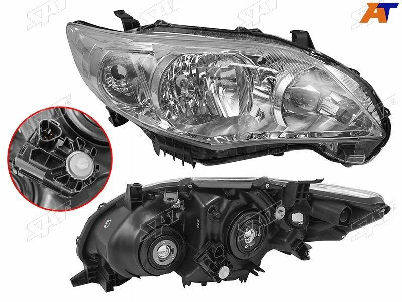 . SAT Фара для TOYOTA COROLLA 10-13 правая с электрокорректором, галоген