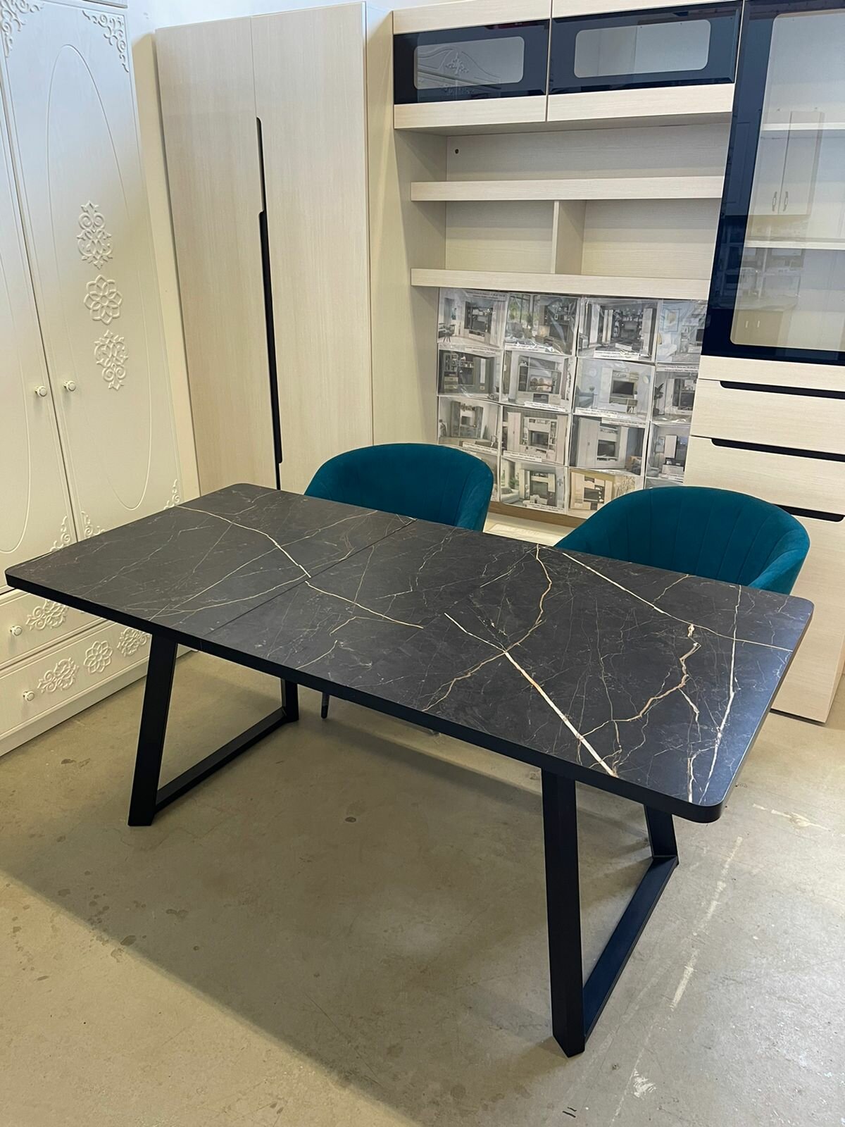 Стол кухонный раздвижной Орфей 17 Лофт лдсп 135/172*850 высота 76 см опоры железные в стиле лофт