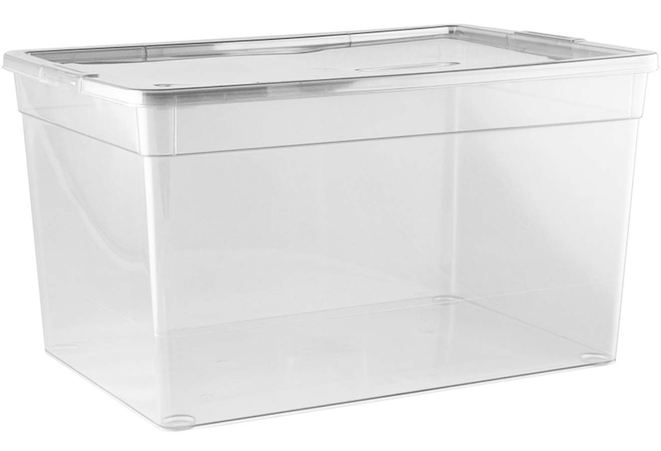 Ящик для хранения Полимербыт прозрачный с крышкой, из полипропилена, 370х260х207мм, 16л / органайзер для вещей