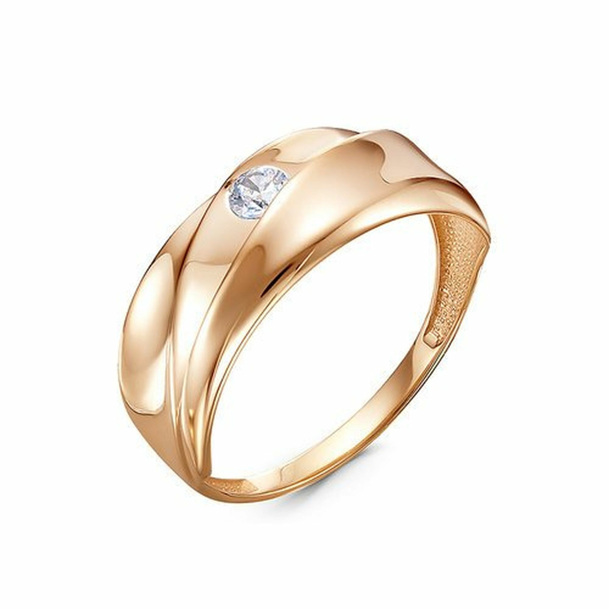 Кольцо, красное золото, 585 проба, фианит