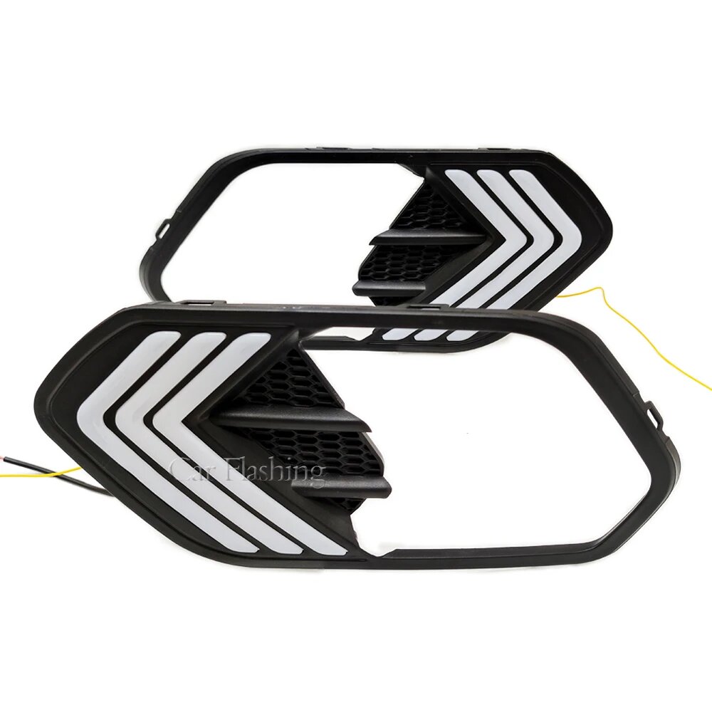 2 шт, Автомобильные дневные фонари для Ford Escape Kuga 2016 2017 2018 Model B, White and Yellow