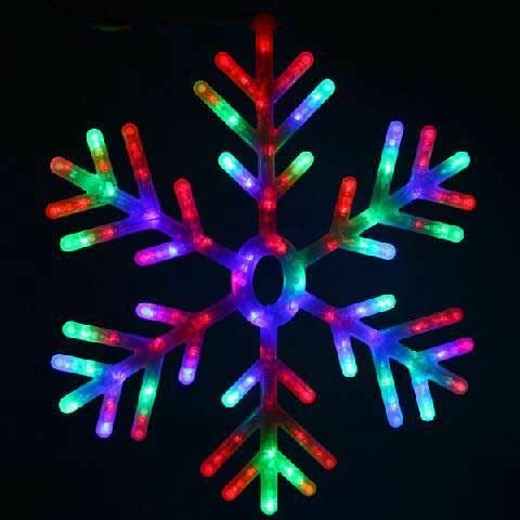 Световое панно Восток-Сервис Снежинка дюралайт, 60 см, мультицвет