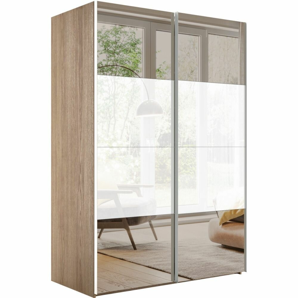 Шкаф-купе Эста 1,6, 2,2м 4зерк бронза/4бел стек