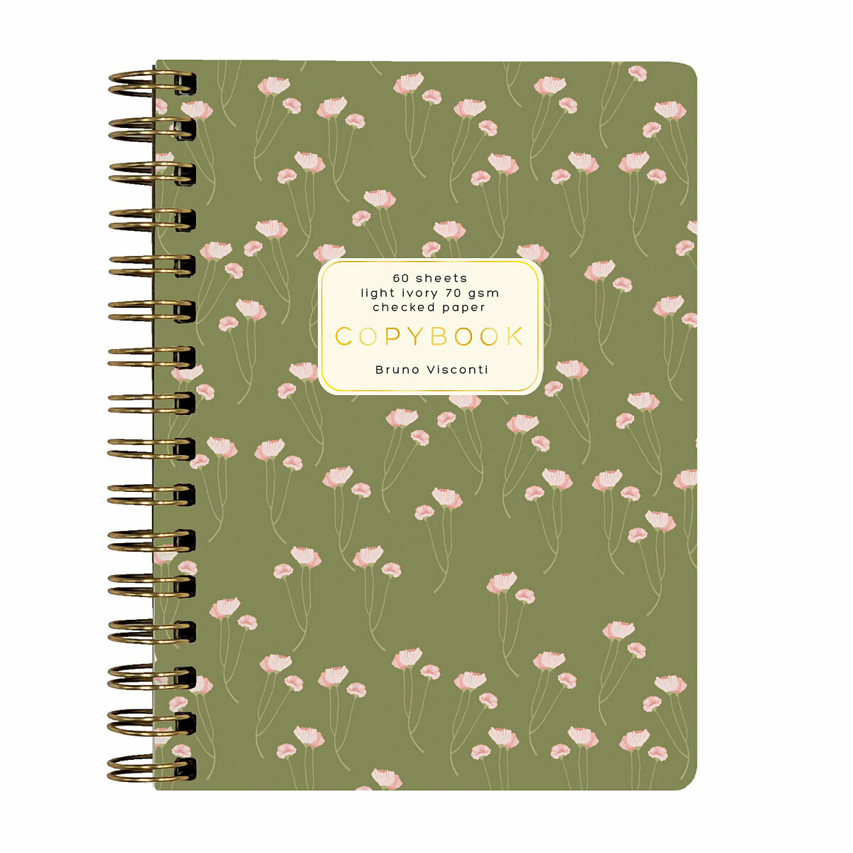 Тетрадь на гребне A6 Bruno Visconti "маки на зеленом" 60л. клетка