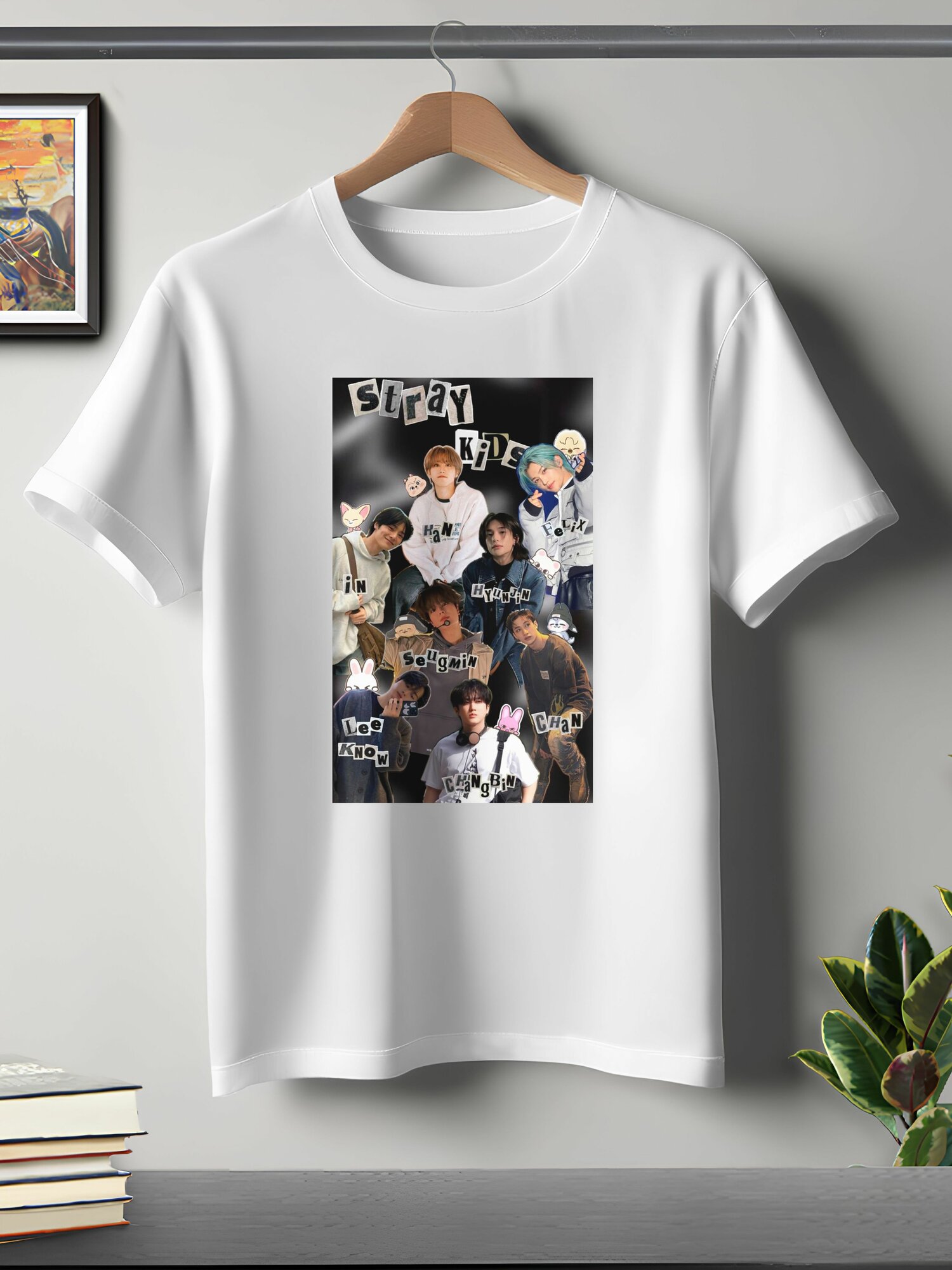 Футболка  Детская ONEQ 146 (11-12) размер с принтом Stray Kids, белая