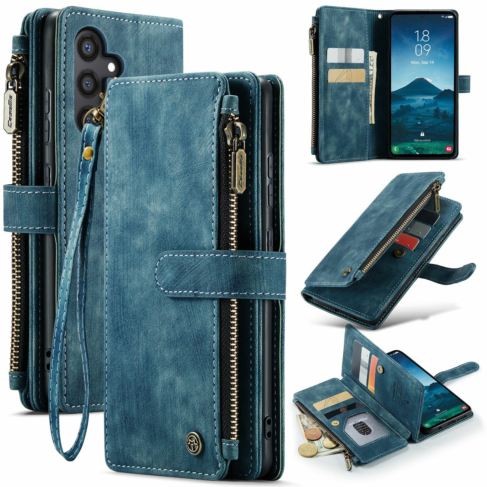 CaseMe Чехол кошелек для Samsung Galaxy S25+, S25 Plus (Самсунг Галакси С25 Плюс) телефона Стильный внешний вид защитный, многофункциональный.