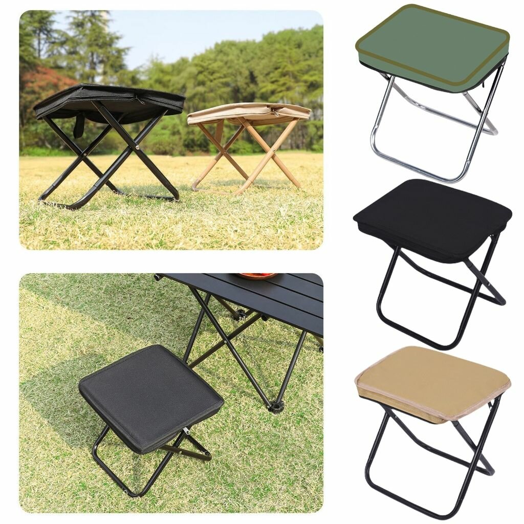 Походные столы и стулья, Туристический складной стульчик для отдыха на природе - черный, маленький, алюминий