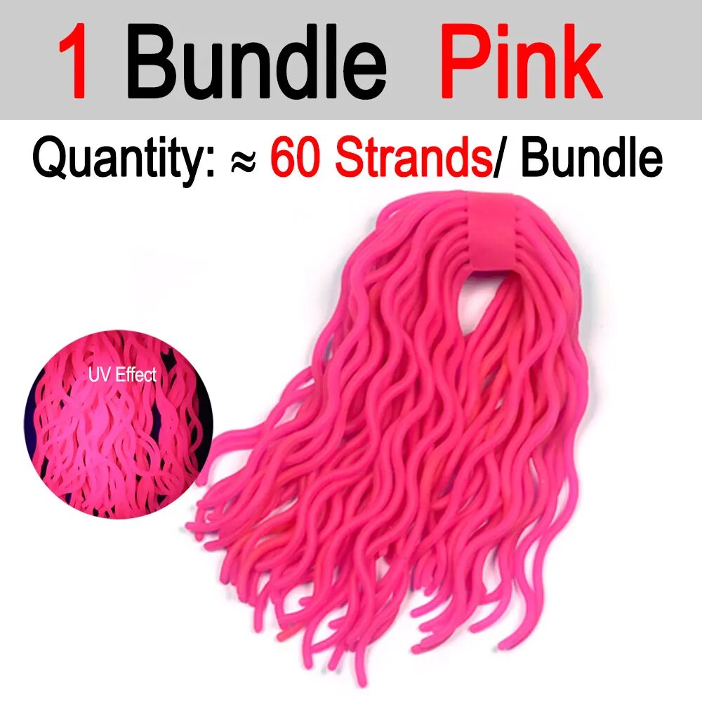 ICERIO Силиконовые черви для рыбалки 60 шт Розовый, 1 Bundle Pink