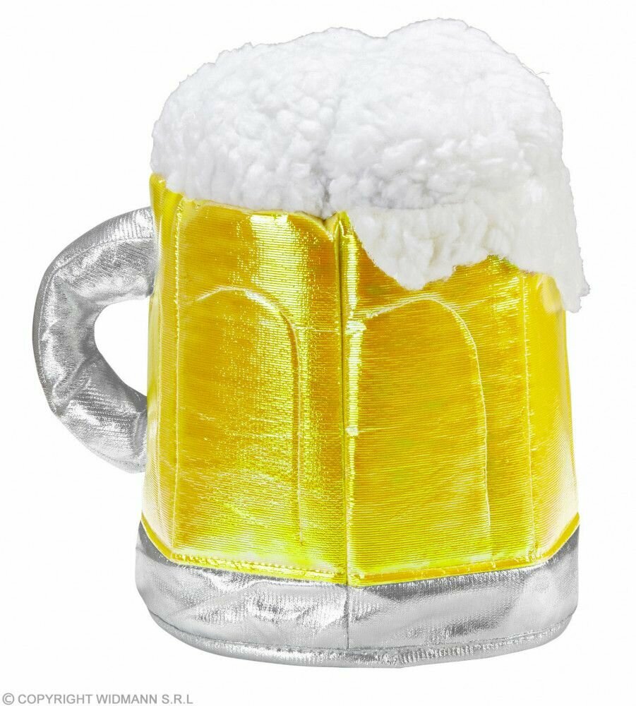 Шляпа-кружка WIDMANN "Октоберфест", унисекс, желтая/белая, мягкая