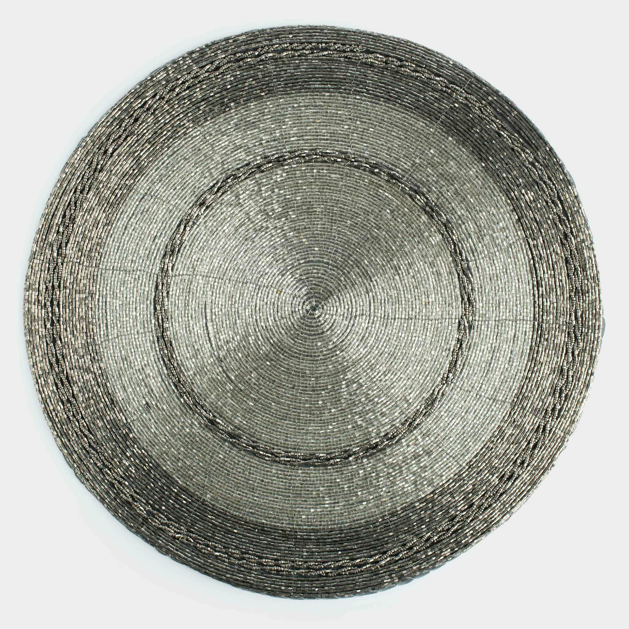 Салфетка под приборы, Kuchenland, 6 см, бисер, круглая, темно-серая, Circle beads