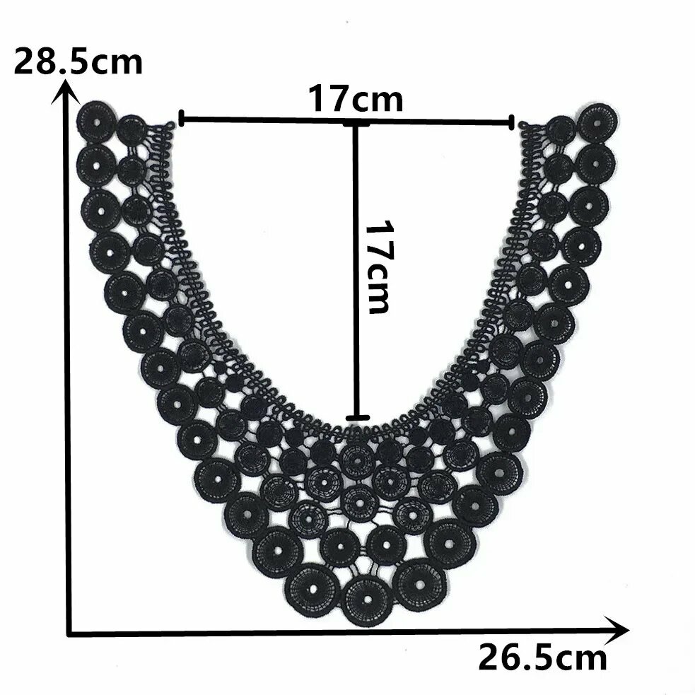 Черно-белый воротник с вышивкой, style 2244, 1pcs