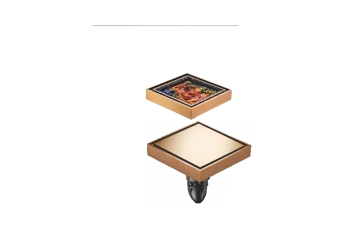 MAGdrain трап 100х100 латунный с маг. клапан двустор. фьюзинг кр. зол WC-02 Q50-RW