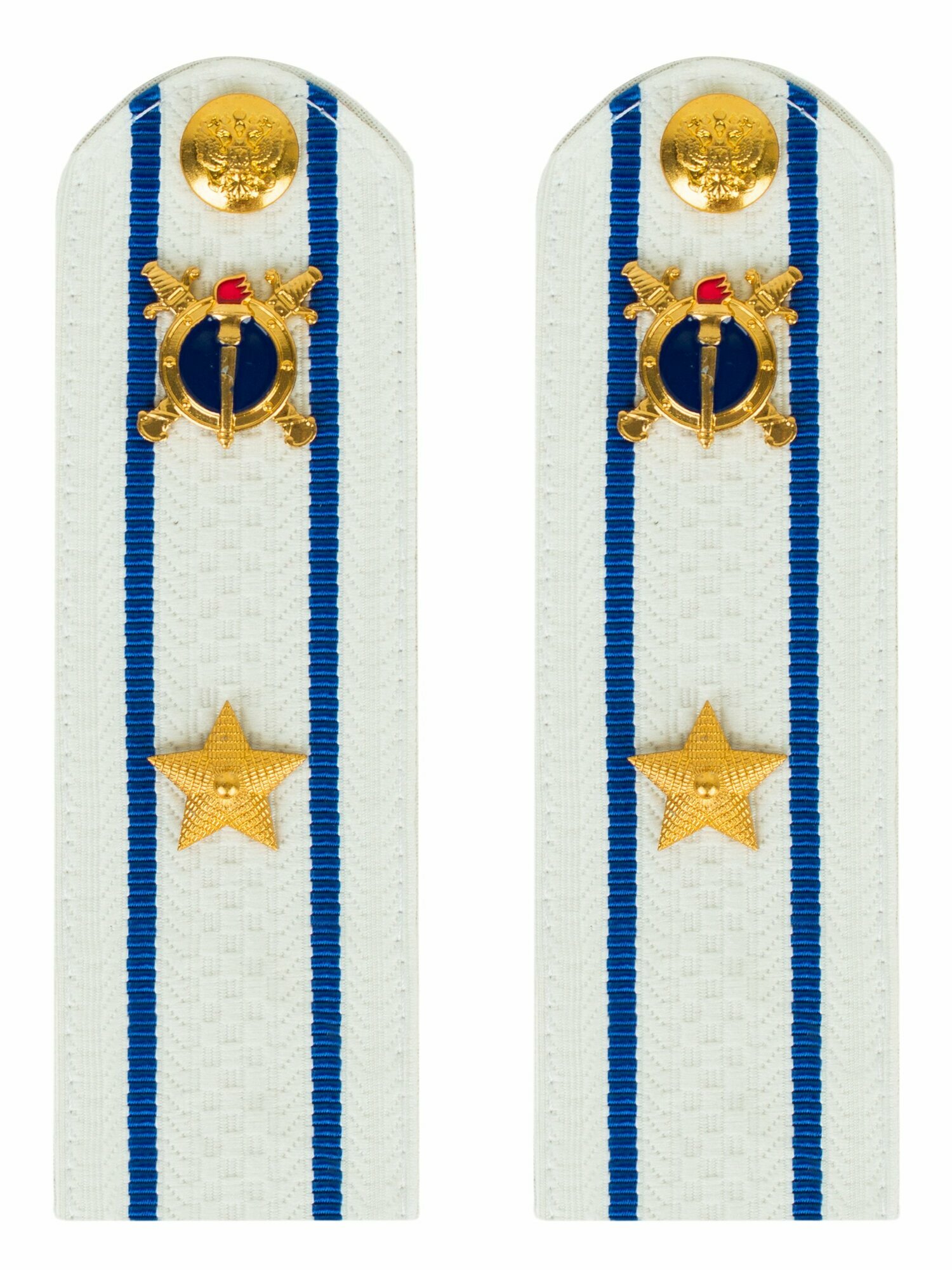 Погоны Юстиции на рубашку в сборе картон Звание Майор 14х5 см цвет белый 751775