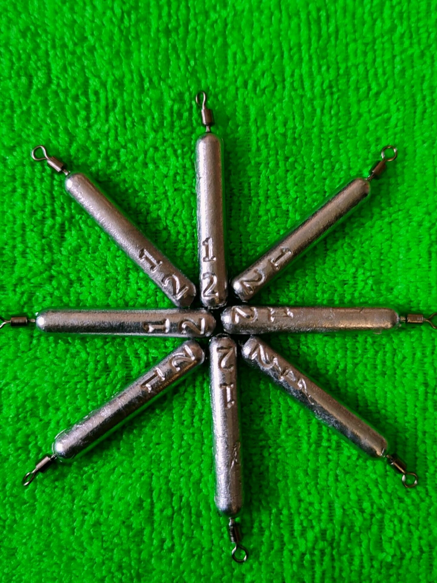 Груз рыболовный "Палочка на вертлюге" вес 12гр 10шт, дропшот, отводной поводок, джигриг