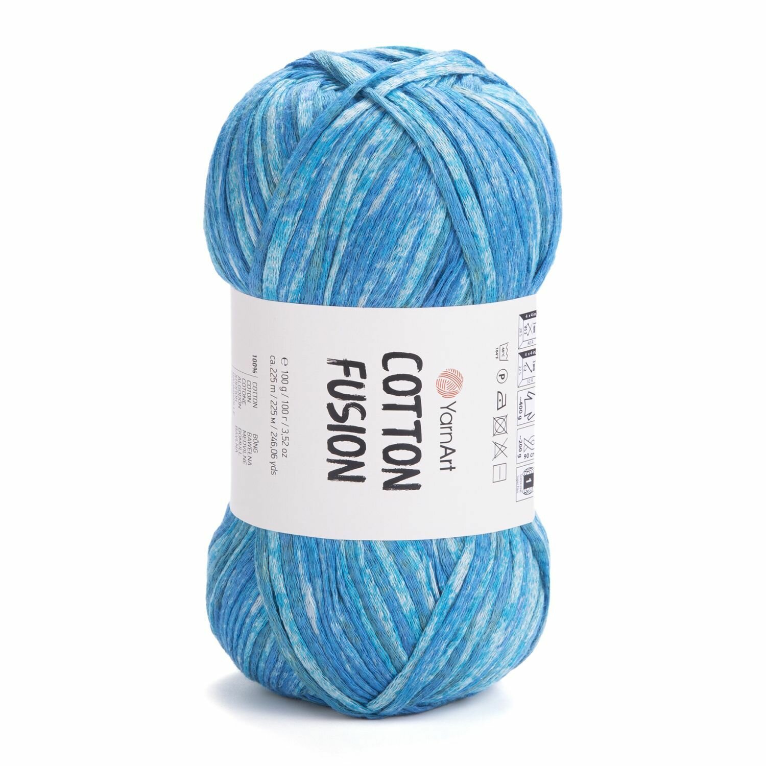 Пряжа Cotton fusion YarnArt, бирюза - 3641, 100% хлопок, 5 мотков, 100 г, 225 м.