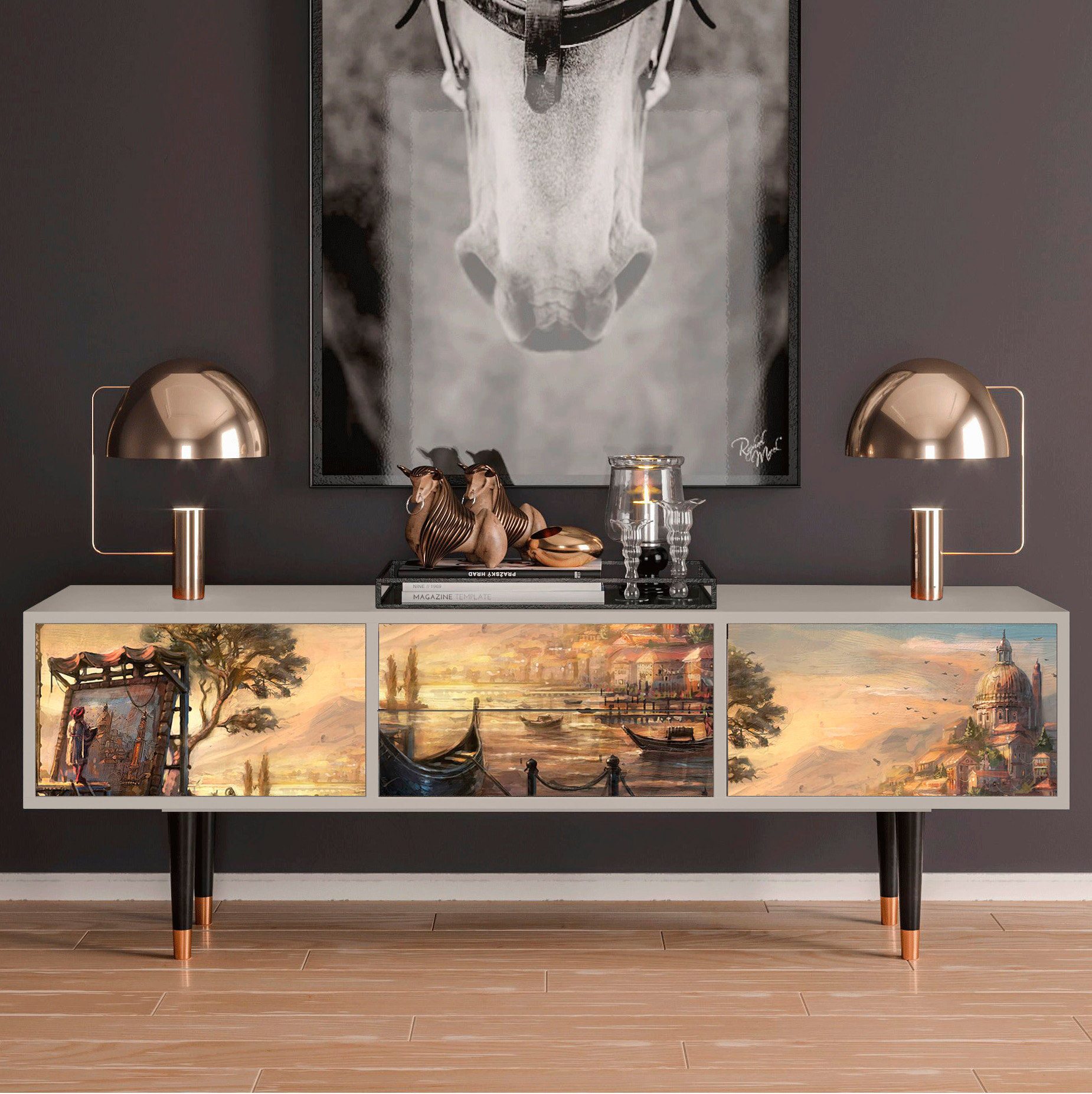 ТВ-Тумба - STORYZ - T4 Venice, Размер - 170 x 59 x 48 см, Цвет корпуса - , Сатин