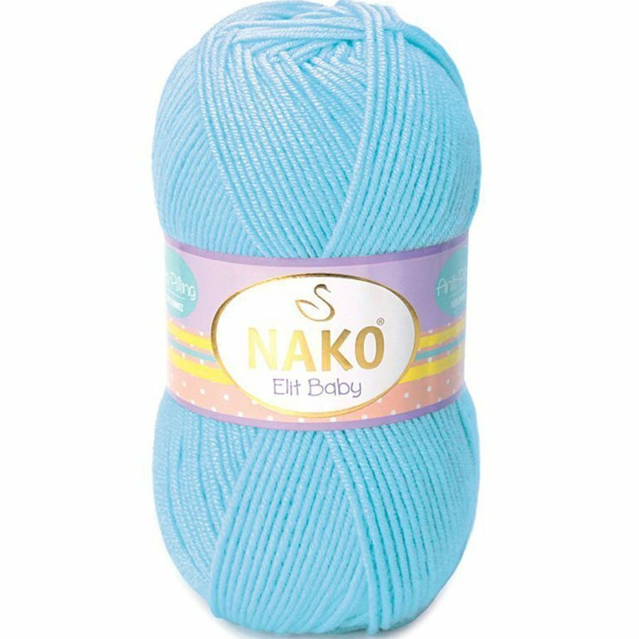 Пряжа Nako ELIT BABY 6723 нежно голубой (5 мотков)