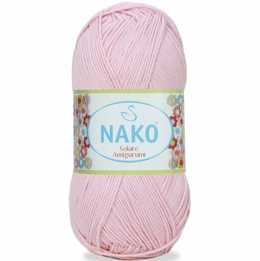 Пряжа Nako SOLARE AMIGURUMI 4857 св. розовый (5 мотков)