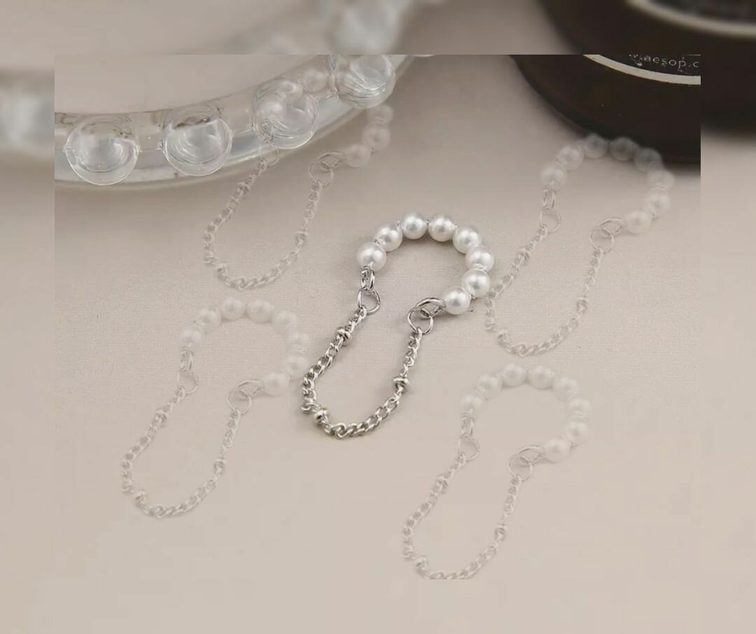 Моносерьга кафф Сибирская Бронза, искусственный камень, жемчуг имитация