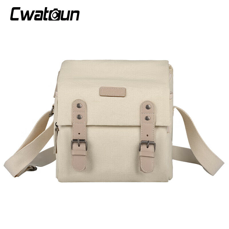 CWATCUN Japanese Retro Shoulder Camera Bag, Suitable for Photography And Videography, for Men And Women, Compatible with Fuji, Canon, Nikon, Sony, One Camera Two Lens Backpack