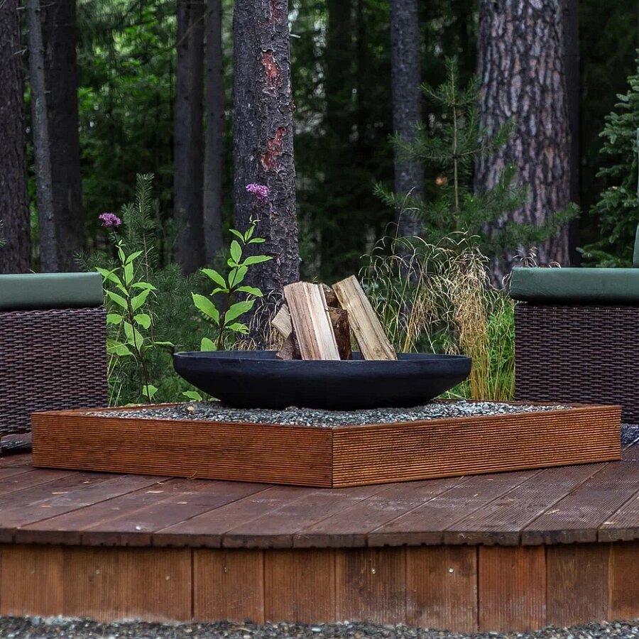 Костровая чаша CONCRETIKA PREMIUM A60 Черный Размеры: Высота 120мм Глубина 600мм Ширина 600мм