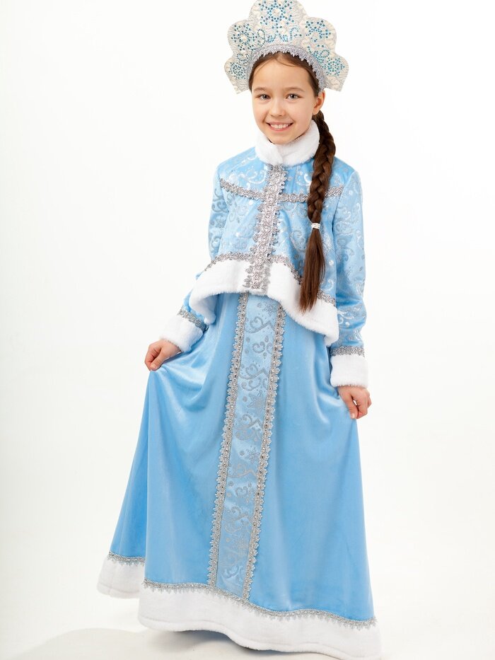 Карнавальный костюм детский «Снегурочка Танюшка»: жакет, сарафан, кокошник, р. 128