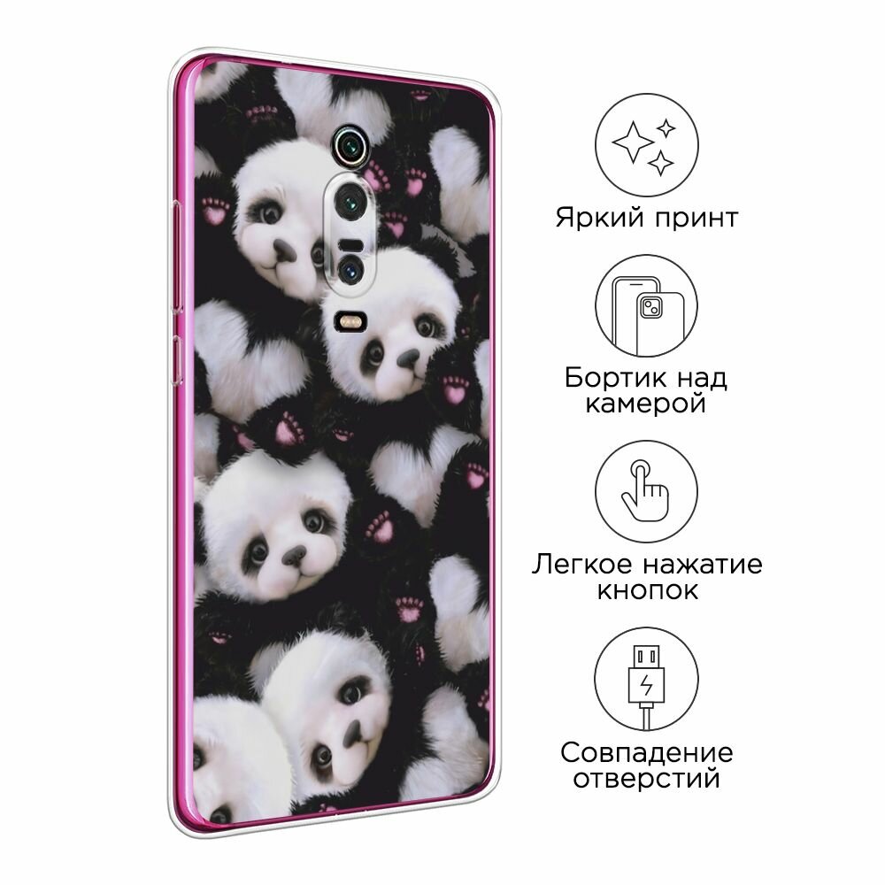 Чехол на Xiaomi Redmi K20/K20 Pro/Mi 9T/9T Pro / Сяоми Редми К20/K20 Pro/Mi 9T/9T Pro с принтом "Море панд" — фото 1
