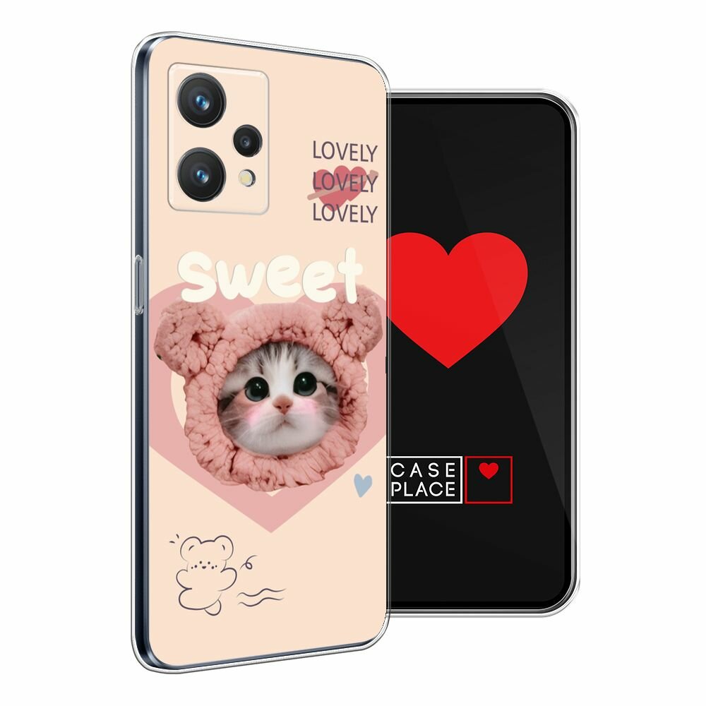 Чехол на Realme 9 4G/9 Pro Plus / Реалми 9 4G/9 Pro Plus с принтом "sweet lovely kitten 1" — фото 1