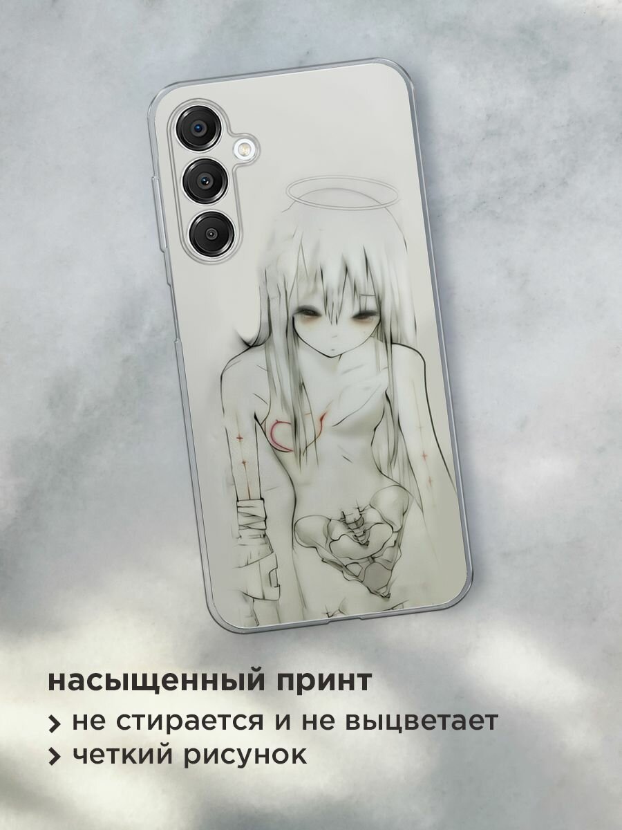 Чехол на Samsung Galaxy A16 / Самсунг А16 с принтом "Аниме рисунок чёрно-белый" — фото 1