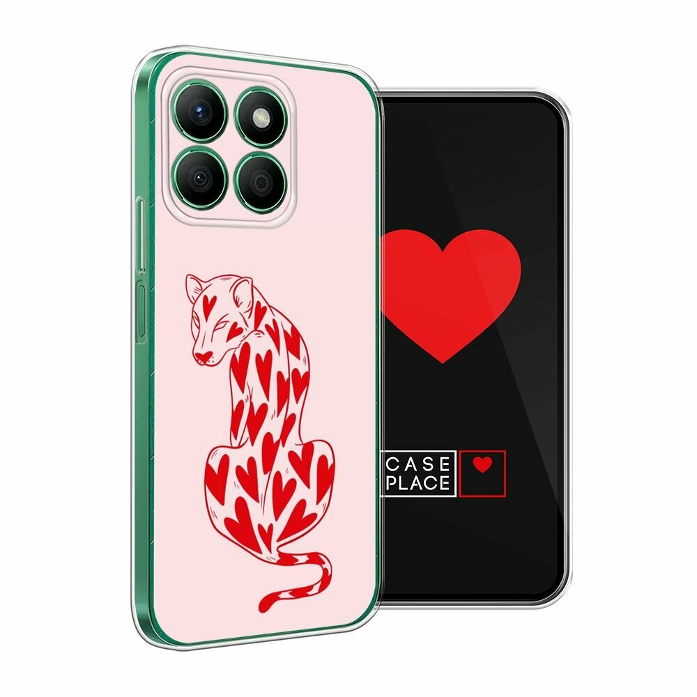 Чехол на Honor X8B / Хонор X8B с принтом "Heart panther 1 - 14 февраля" — фото 1