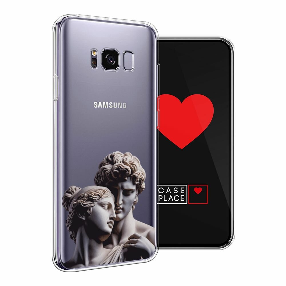 Чехол на Samsung Galaxy S8 + / Самсунг Галакси С8 Плюс с принтом "Нежные скульптуры - 14 февраля", прозрачный — фото 1