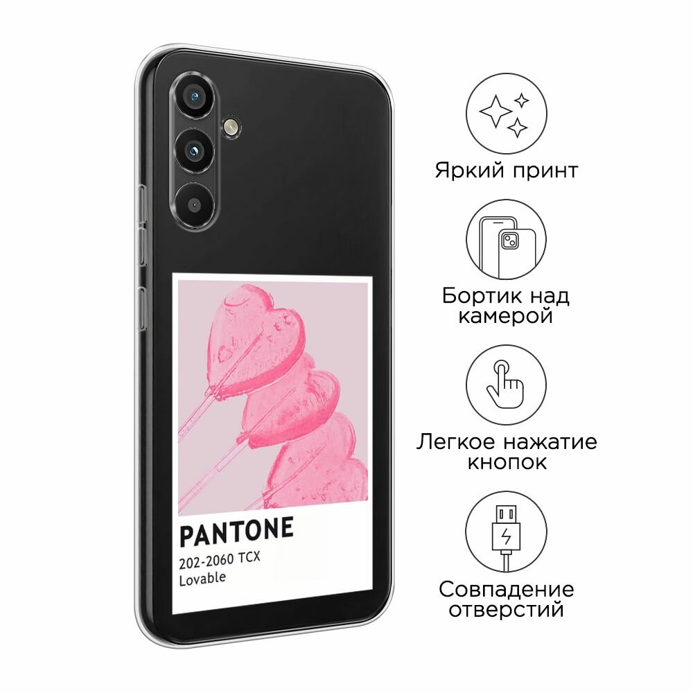 Чехол на Samsung Galaxy A34 / Самсунг A34 с принтом "Pantone Lovable 2 - 14 февраля", прозрачный — фото 1