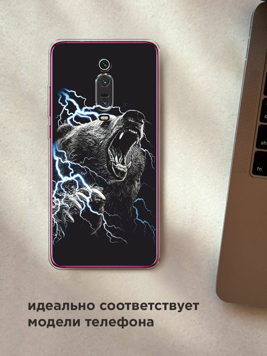 Чехол на Xiaomi Redmi K20/K20 Pro/Mi 9T/9T Pro / Сяоми Редми К20/K20 Pro/Mi 9T/9T Pro с принтом "Гроза и медведь" — фото 1
